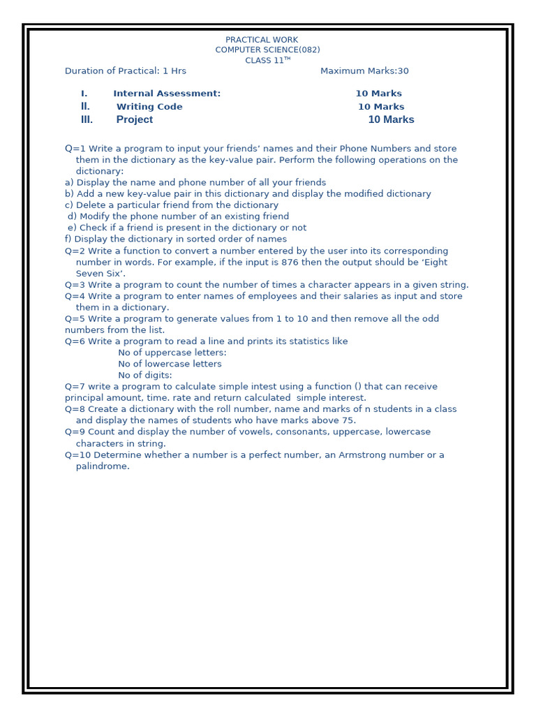 PRACTICA1 Class11 Final | PDF