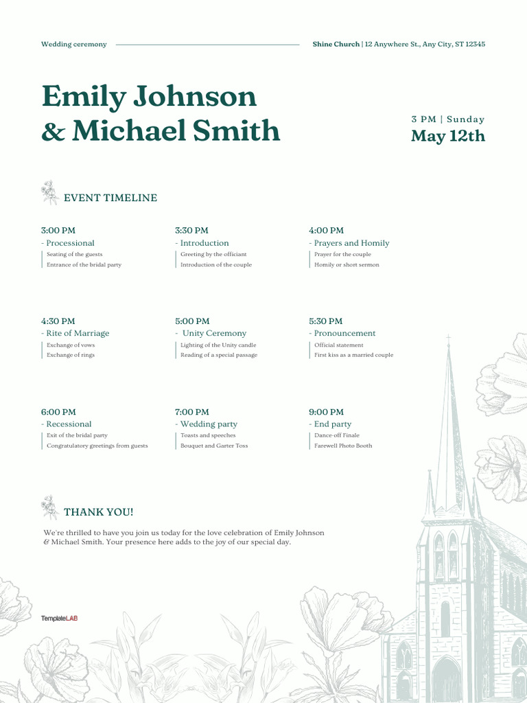 Church Wedding Ceremony Program | PDF