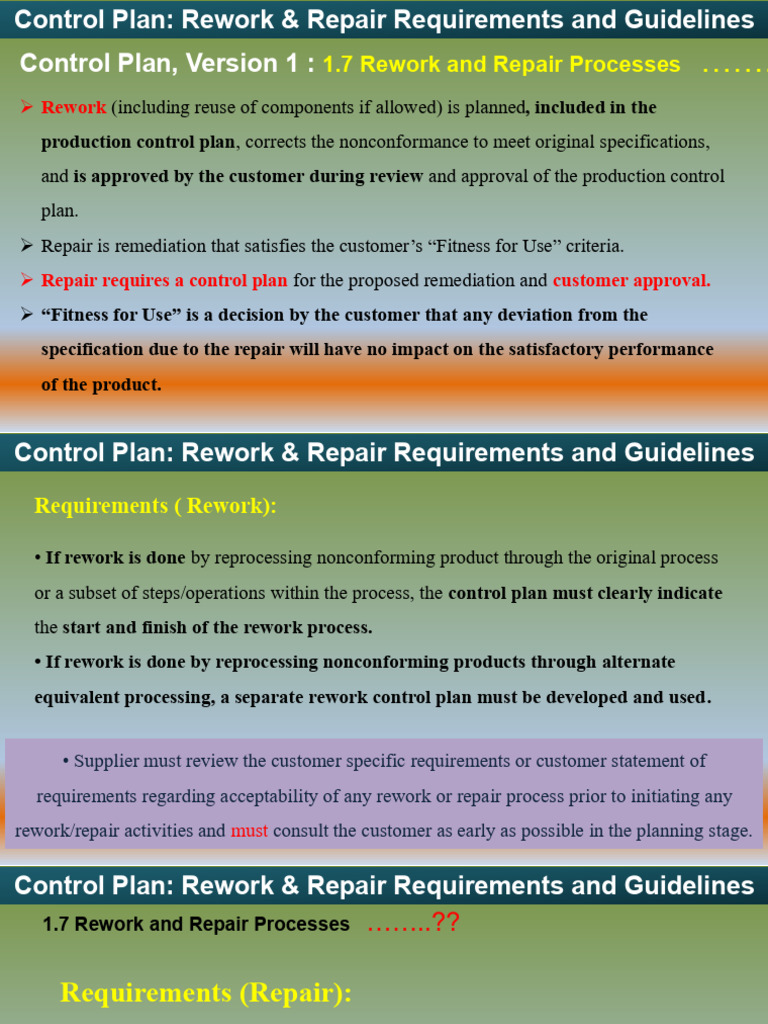 Legal Compliance - Repair - Rework Requirements ISO 9001 | PDF | Lean ...