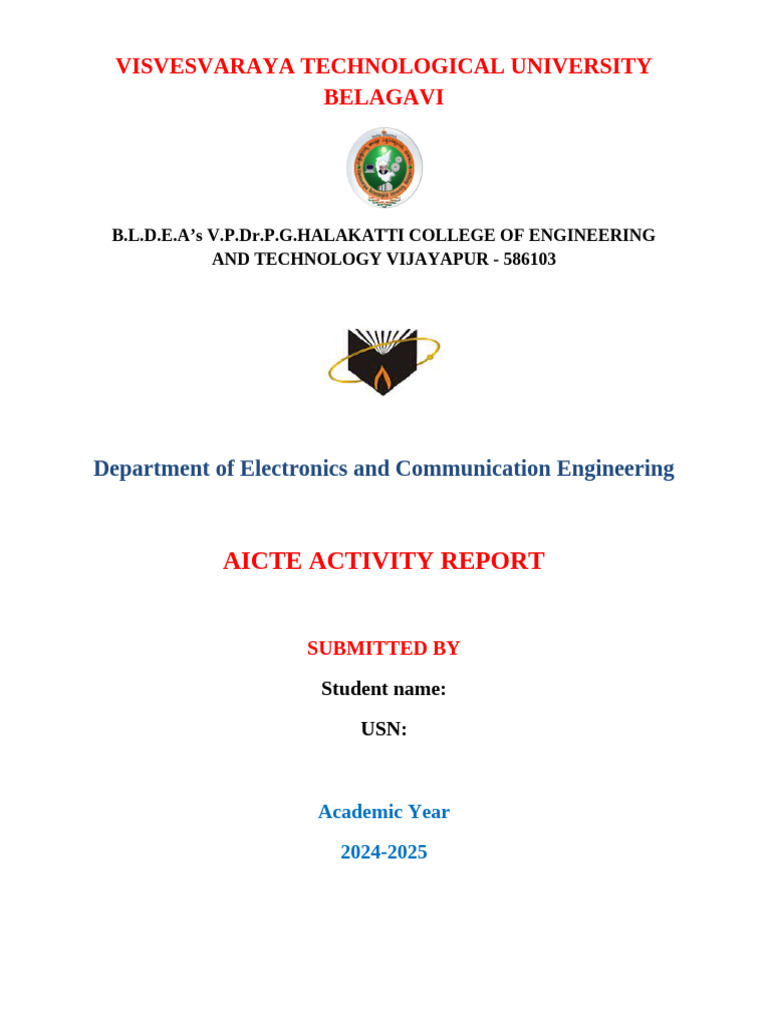 Format of AICTE Activity Point Report | PDF