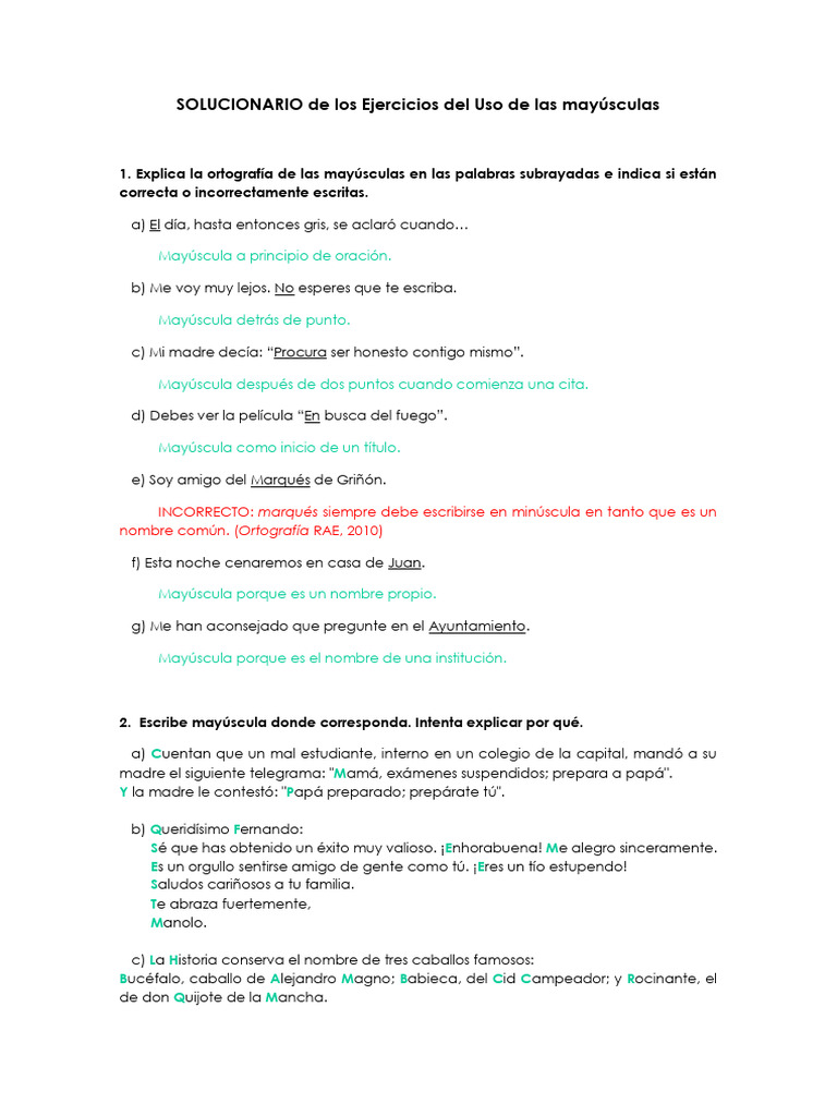 Uso Correcto de Mayúsculas en Español | PDF
