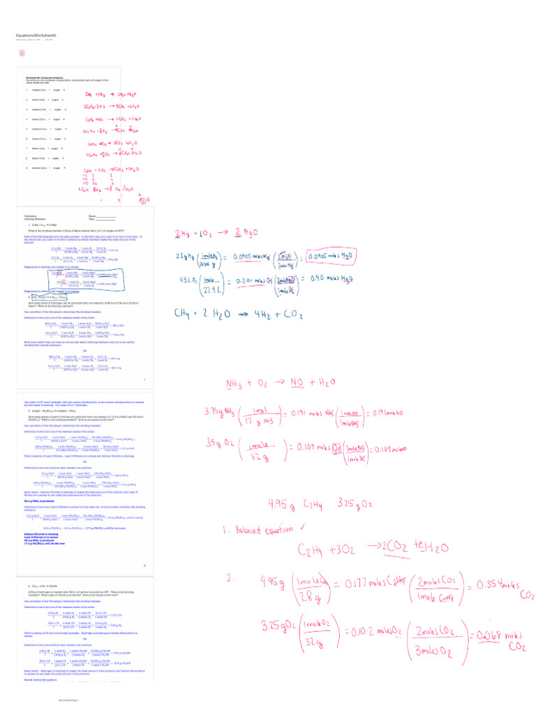 Limiting Reactant | PDF
