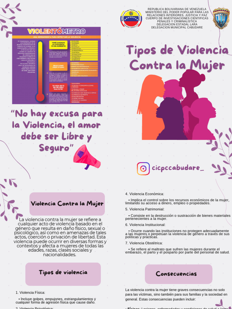 Diptico Tipos de Violencia | PDF | Violencia | La violencia contra las mujeres