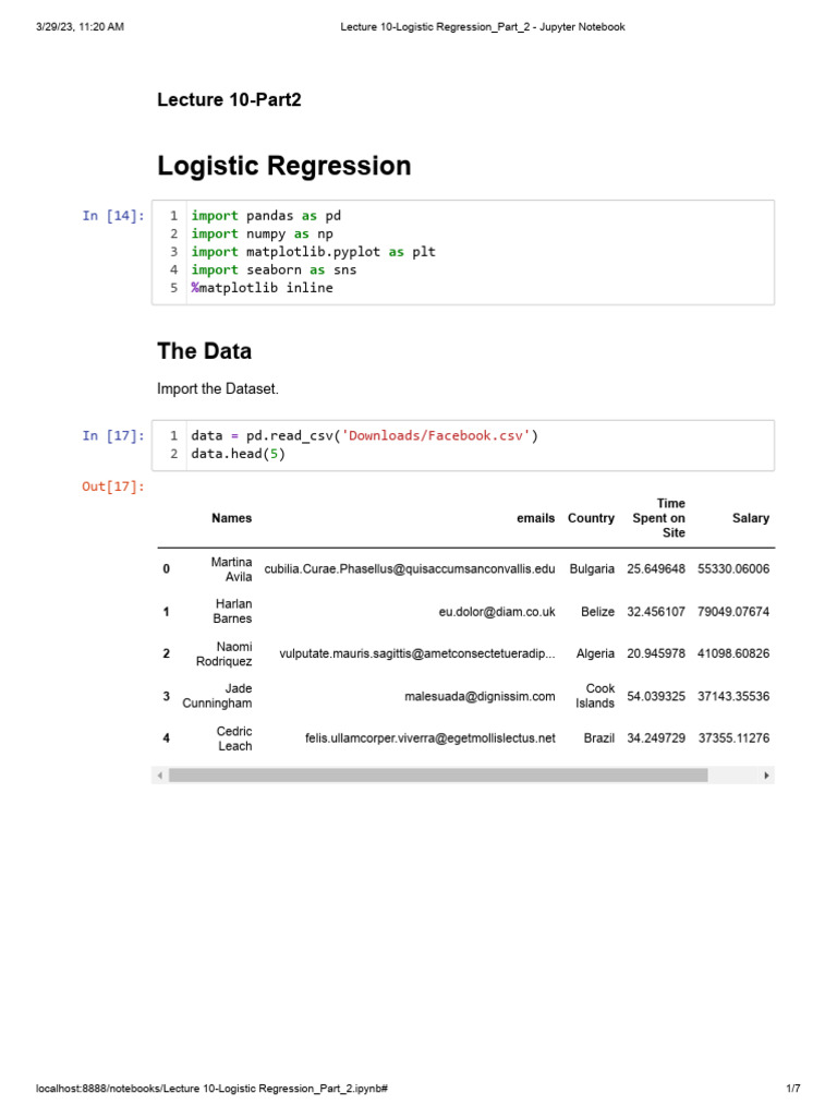 Lecture 10-Logistic Regression_Part_2 - Jupyter Notebook | PDF ... Lecture 10-Logistic Regression_Part_2 - Jupyter Notebook | PDF ...