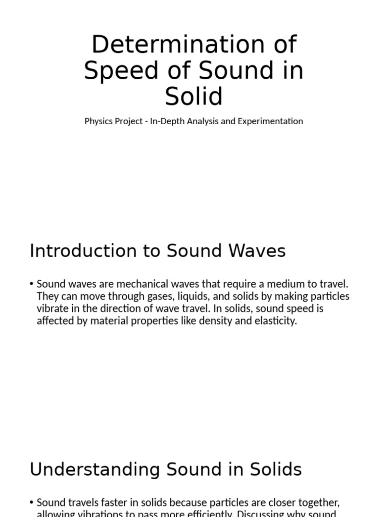 Measuring Sound Speed in Solids | PDF | Sound | Waves
