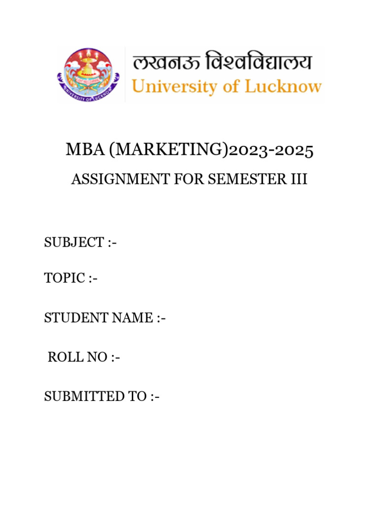 Assigment first page | PDF