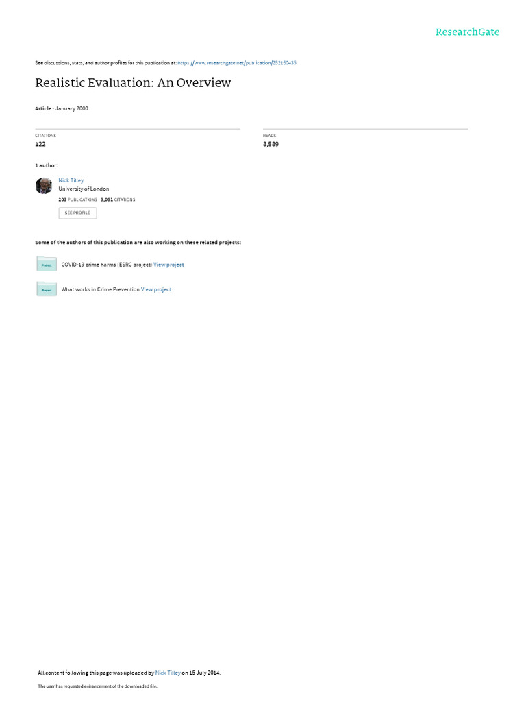 Realistic Evaluation An Overview | PDF | Closed Circuit Television | Crimes