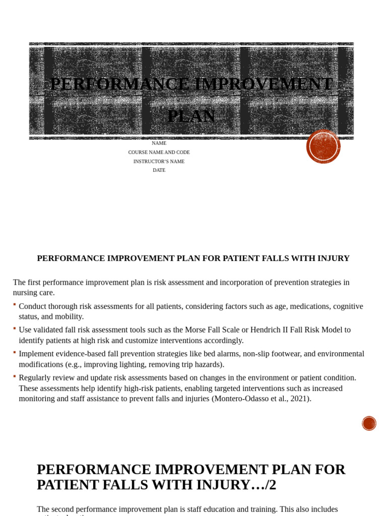 Performance Improvement Plan | PDF | Risk Assessment | Health Care