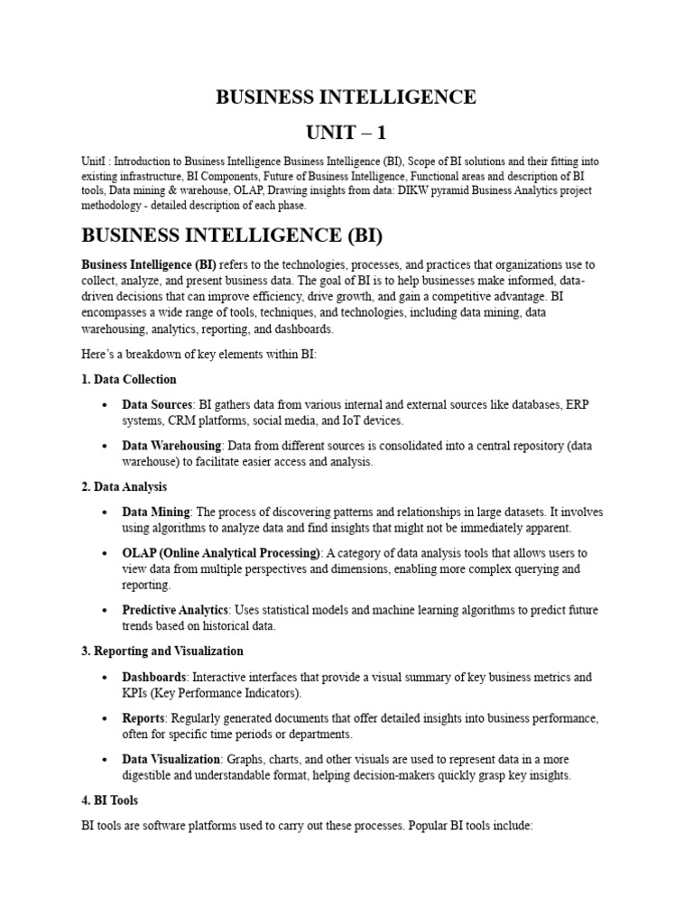 Business Intelligence | PDF | Data Warehouse | Business Intelligence