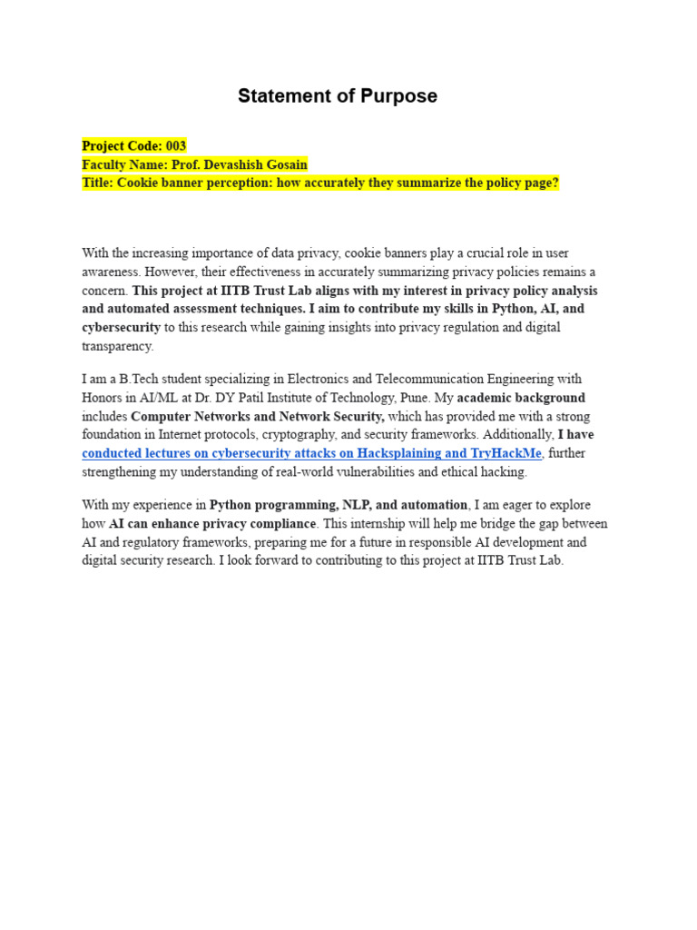 Cookie Banner Perception Research at IITB | PDF