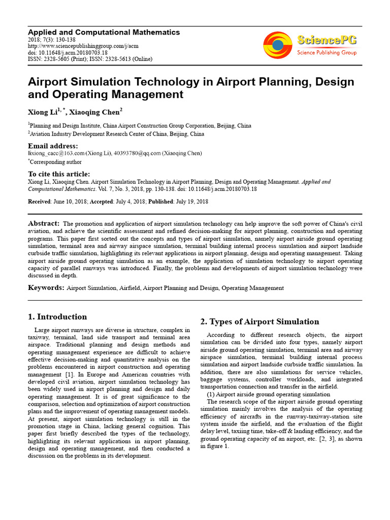 Airport Simulation in Planning and Management | PDF | Airport | Simulation
