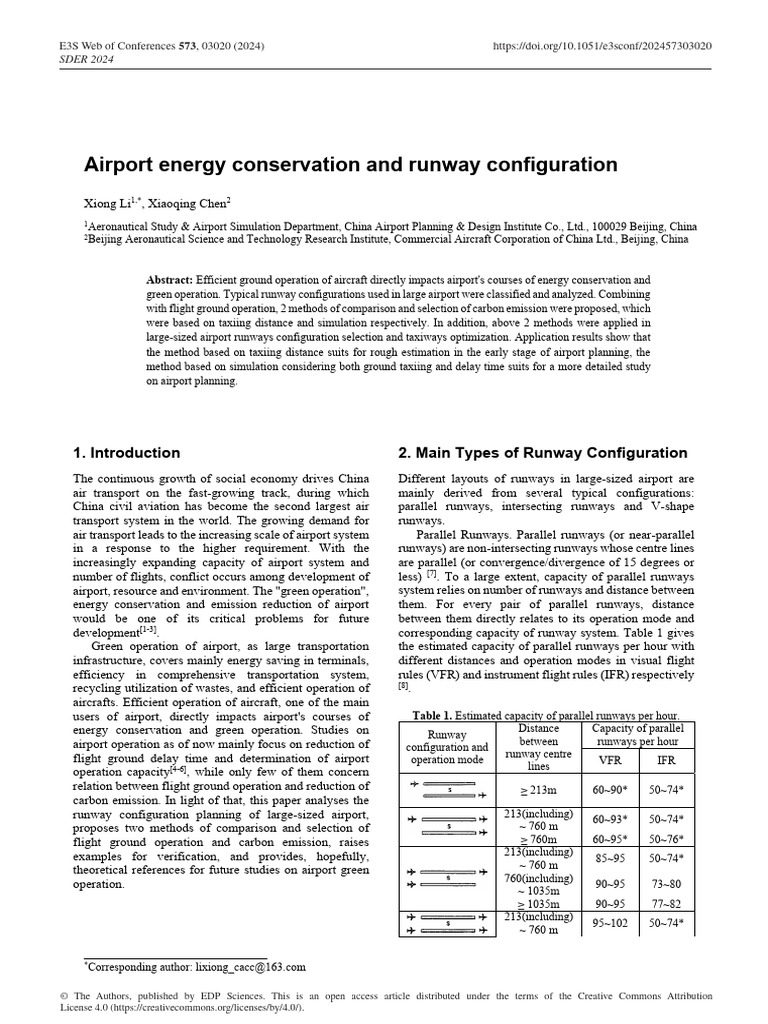 Airport Runway Configurations for Energy Efficiency | PDF | Airport ...