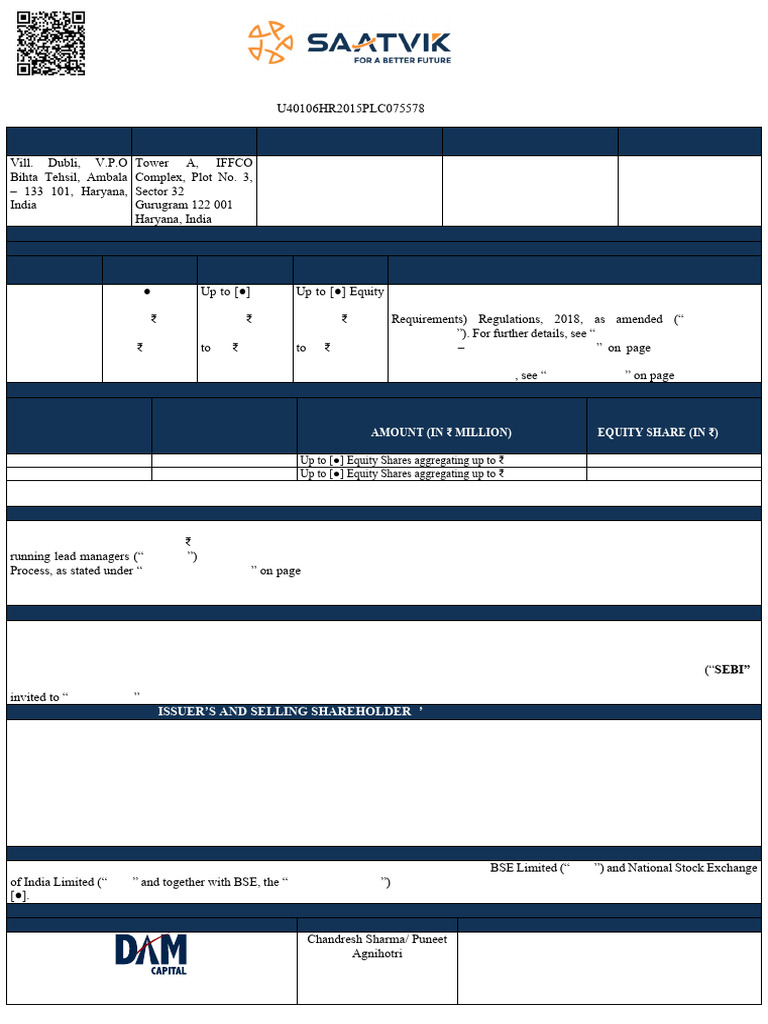 Saatvik Green Energy Limited - DRHP | PDF | Income Statement | Equity (Finance)