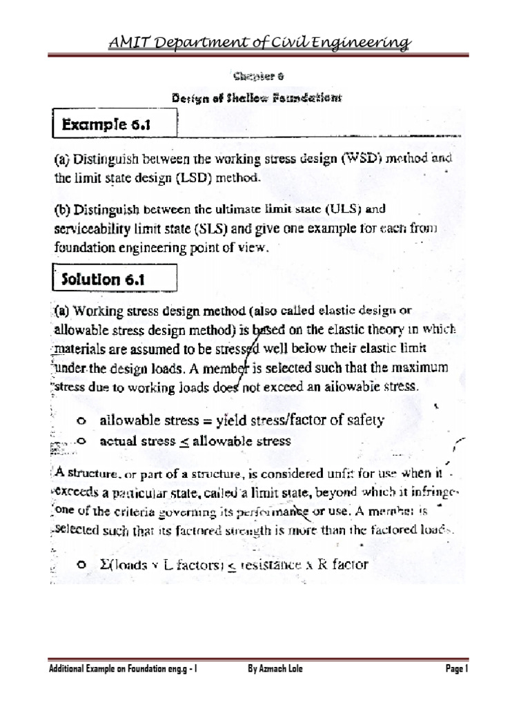 shallow foundation example (1) | PDF