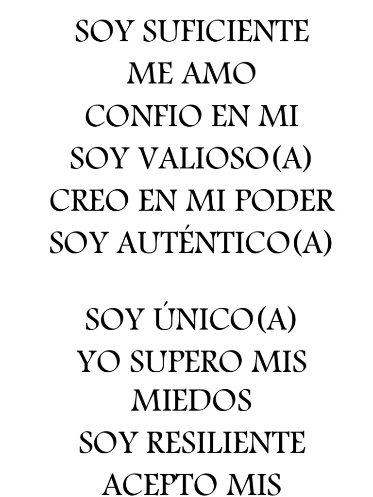 Soy Suficiente: Aceptación y Resiliencia | PDF