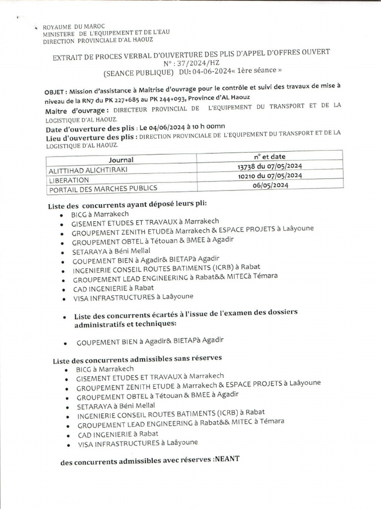 Extrait de PV 37-2024 HZ | PDF