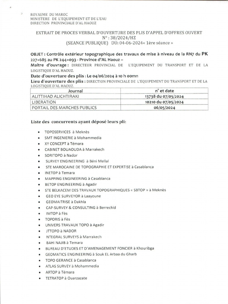 Extrait de PV 38-2024 Hz. | PDF