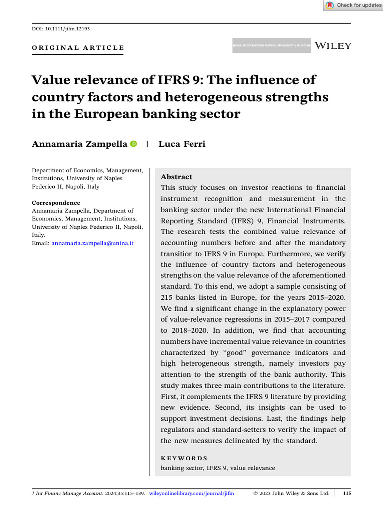 IFRS 9 Impact on European Banks | PDF | International Financial ...