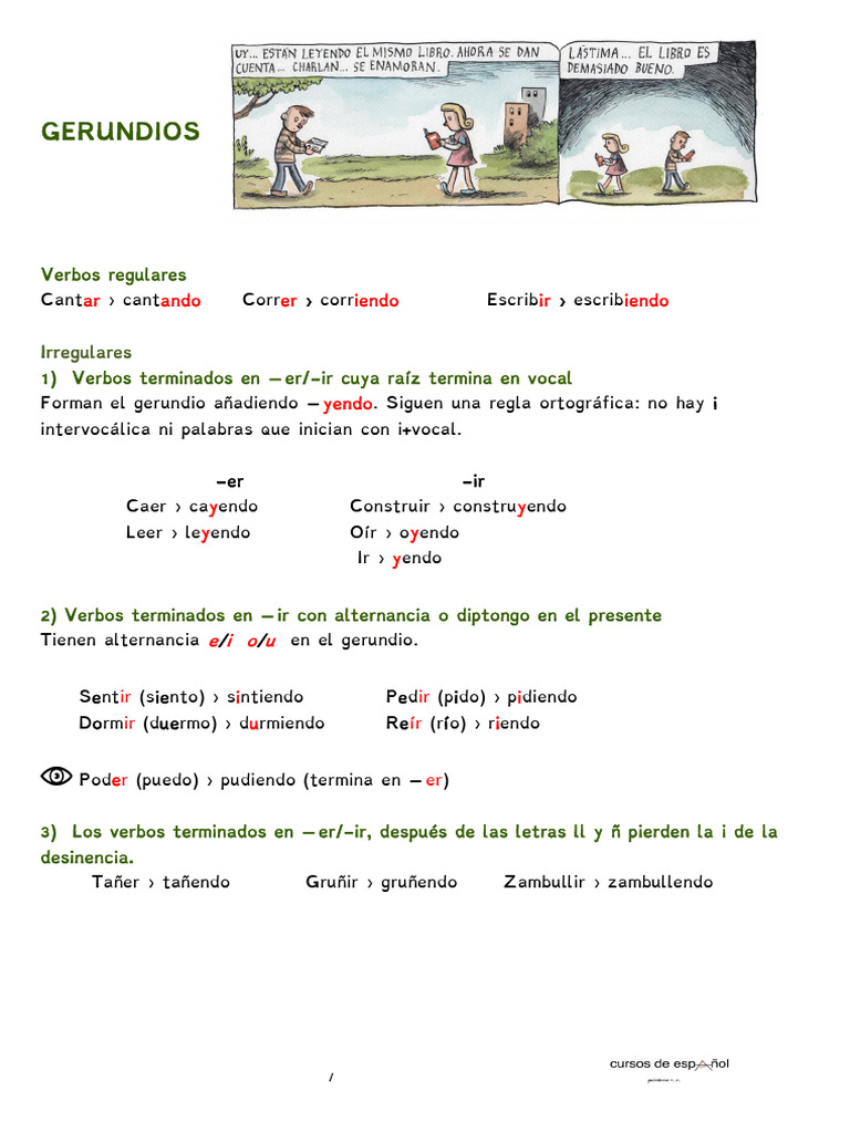 Gerundio y presente continuo. | PDF | Verbo | Lingüística