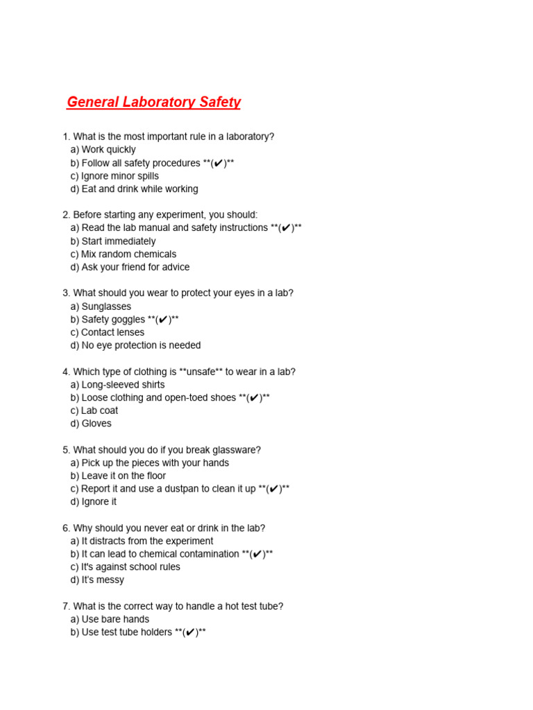 General Laboratory Safety | PDF | Laboratories | Chemistry