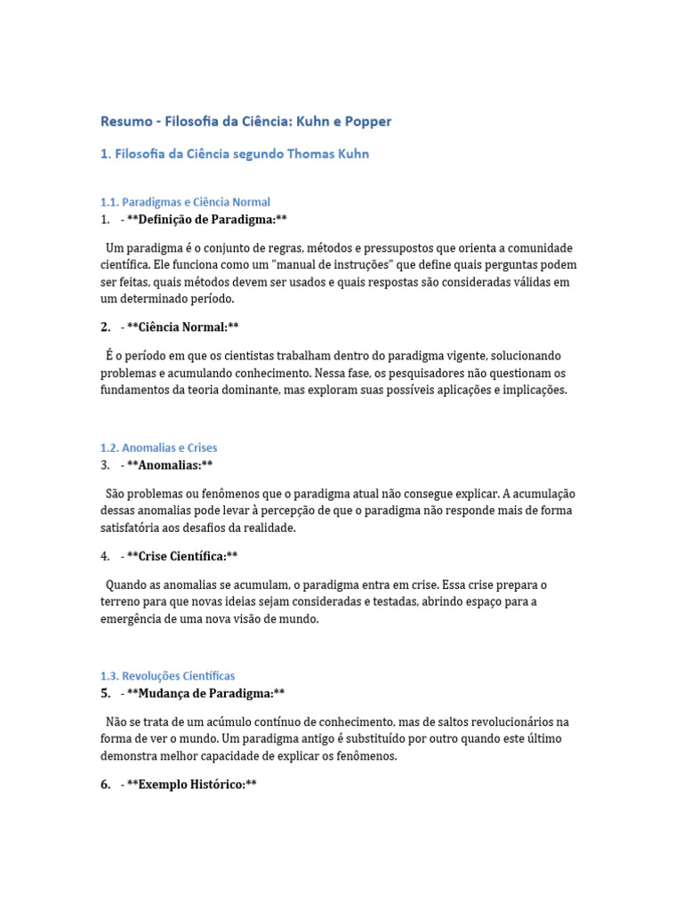 Kuhn e Popper: Filosofia da Ciência | PDF | Paradigma | Science