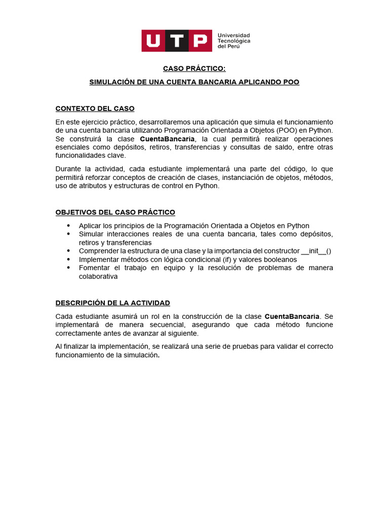 S02 - 02 - Caso Practico Programación Orientado A Objetos | PDF | Programación orientada a ...