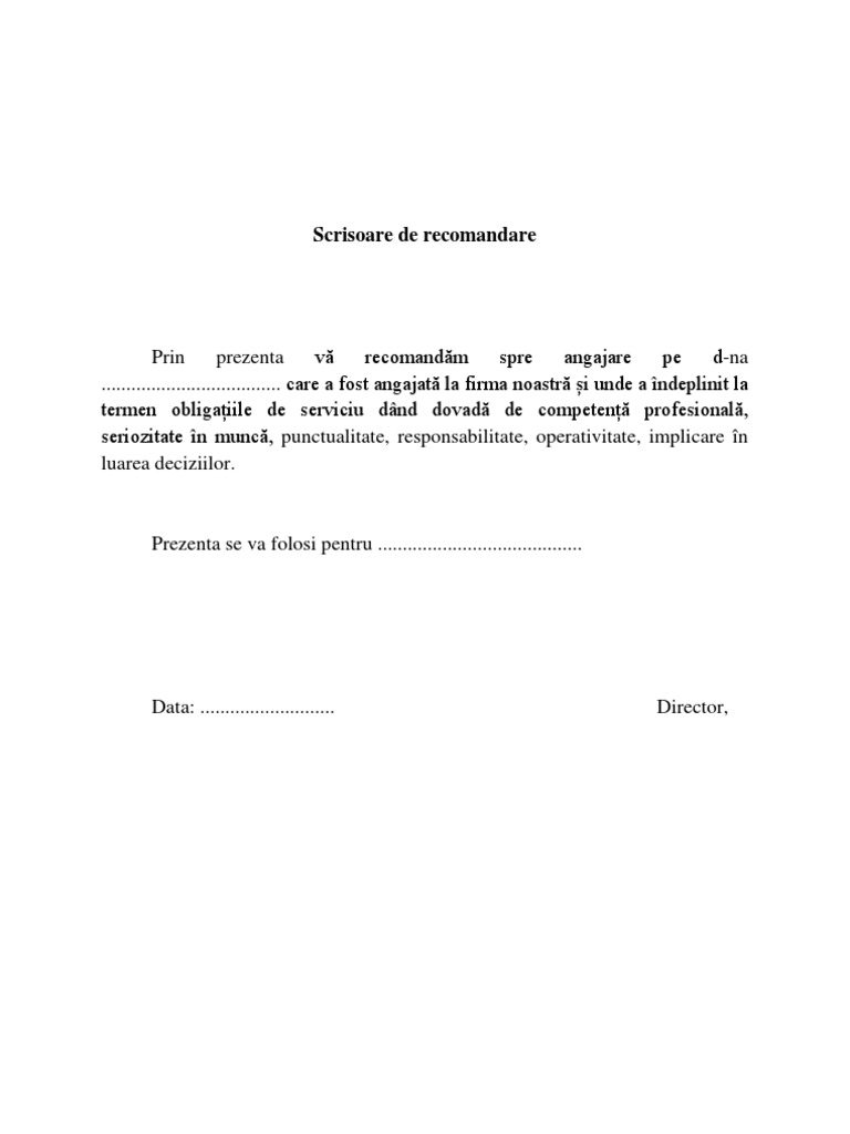 Scrisoare de Recomandare | PDF
