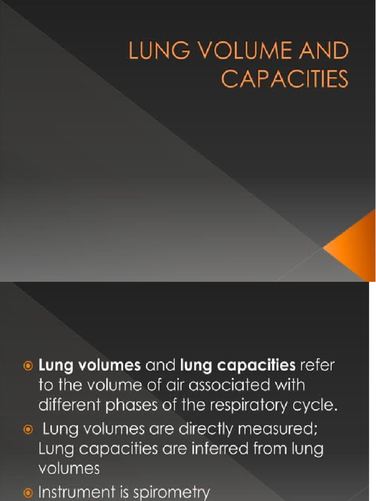 Lung Volume and Capacity 1 | PDF