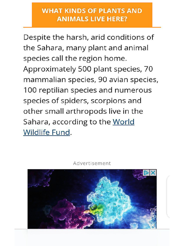 Species in The Sahara | PDF