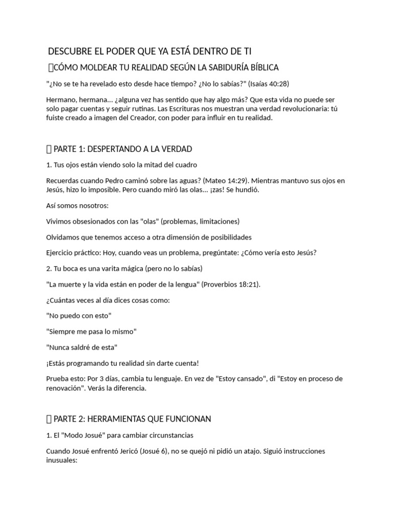 Descubre El Poder Dentro de Ti | PDF