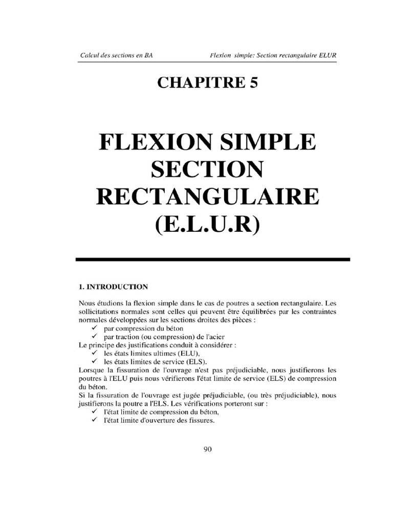 Chapitre-1-1-Flexion-Simple-Rect-ELUR (2) | PDF