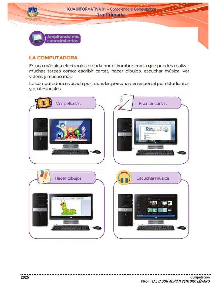 1ro Lectura Informativa - 1 Conociendo La Computadora | PDF