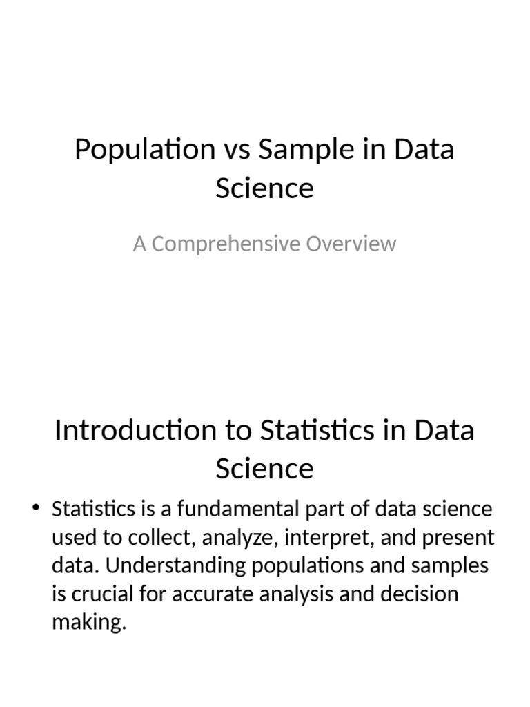 Population Vs Sample Detailed Presentation | PDF