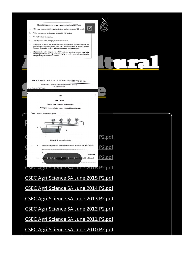 CSEC Agricultural Science Past Paper | PDF | Vocational Education ...