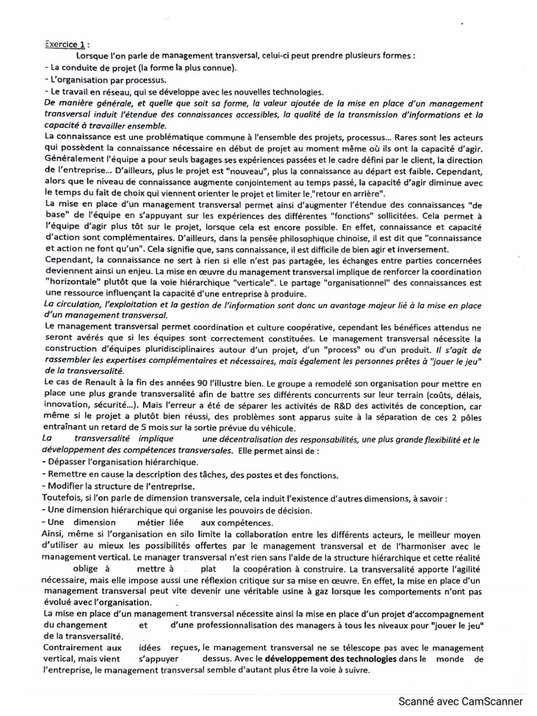 Management_Transversal | PDF