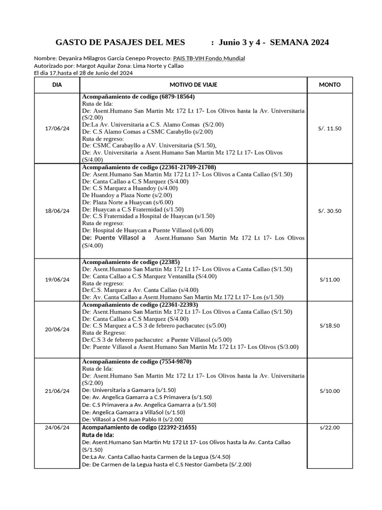 3.planilla de Movilidad JUNIO 3-4 2024 | PDF