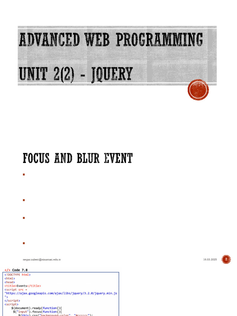 WebProgramming Section3 | PDF | Ajax (Programming) | J Query