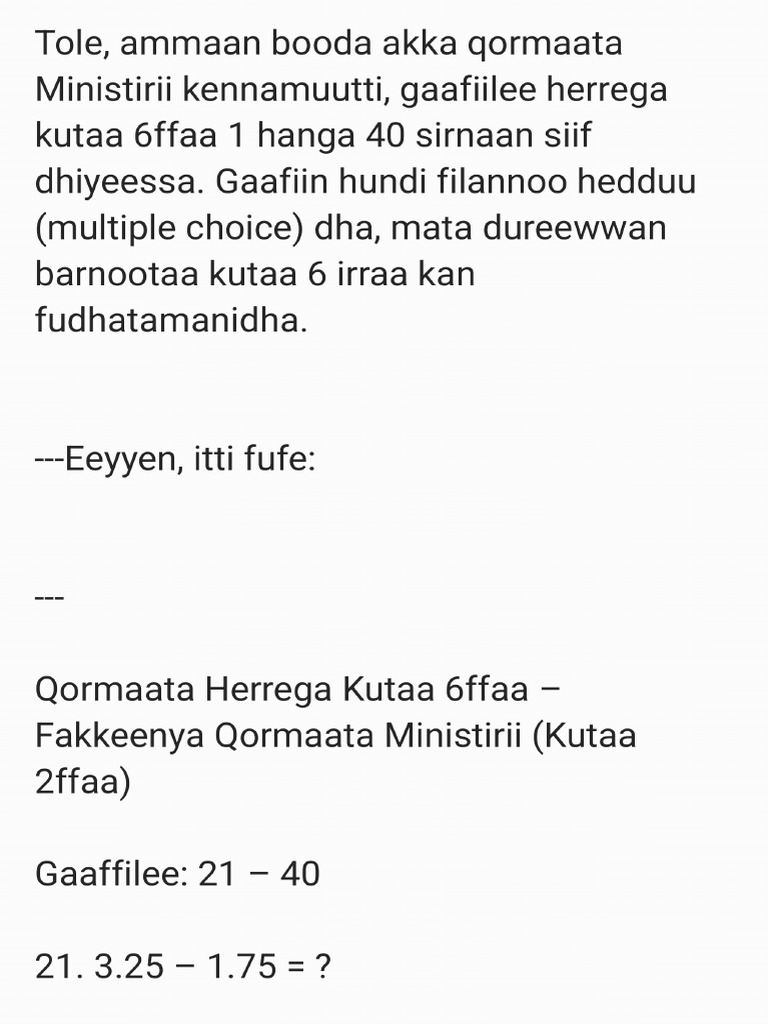 Herrega Qormaata | PDF