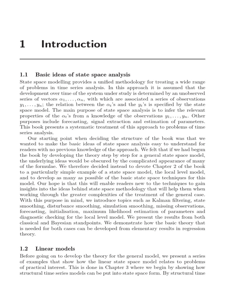 SSM Book (Durbin Koopman) | PDF | Kalman Filter | Normal Distribution