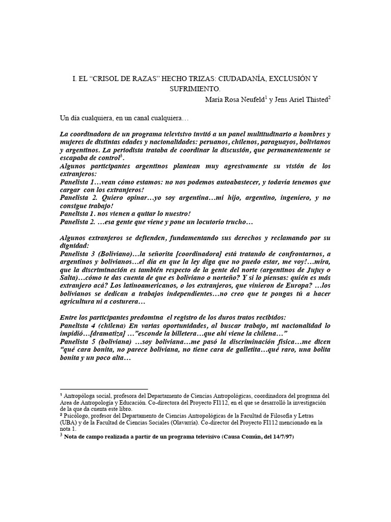 El Crisol de Razas Hecho Trizas | PDF | Migración humana | Escuelas