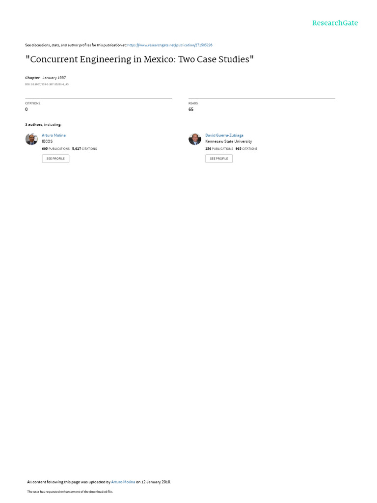 Concurrent Engineering in Mexico Two Case Studies | PDF | Product ...