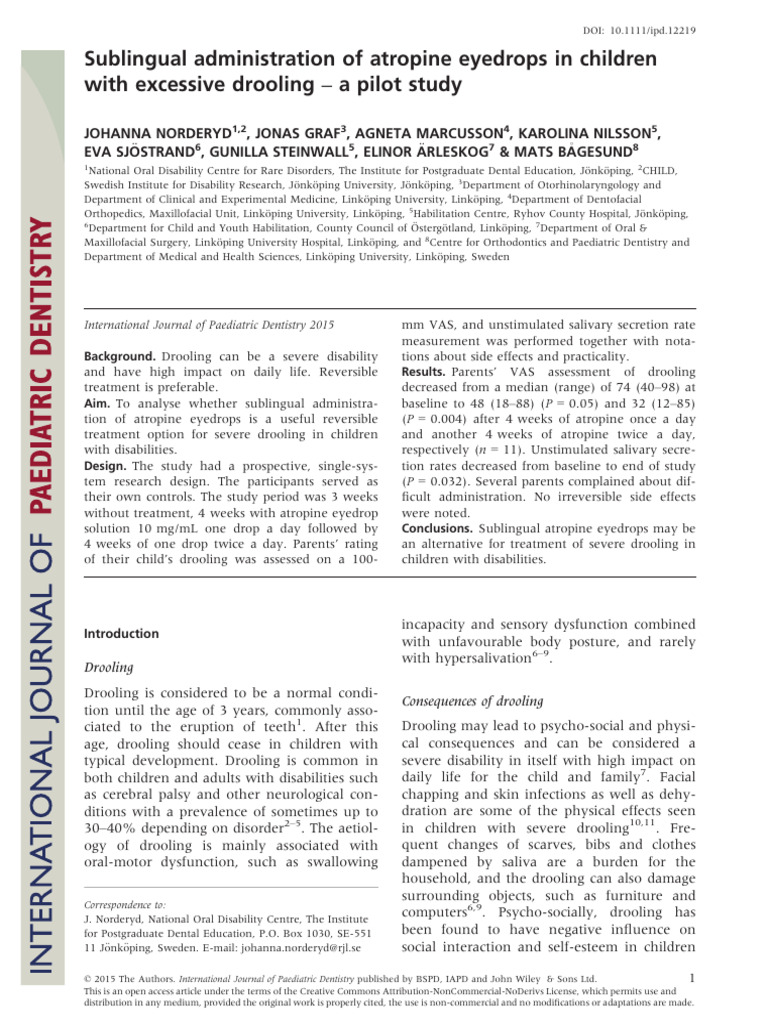 Sublingual Administration of Atropine Eyedrops in Children With ...