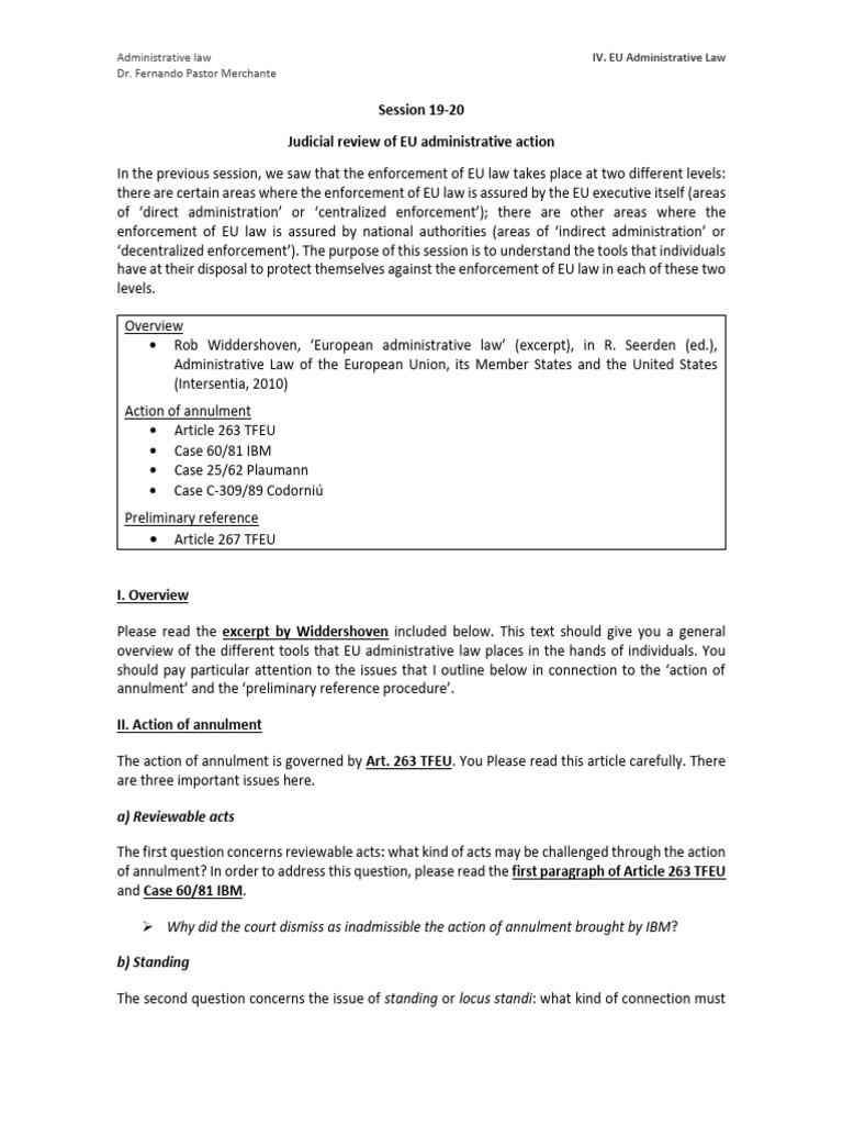 EU Administrative Law: Judicial Review Tools | PDF | European Court Of ...