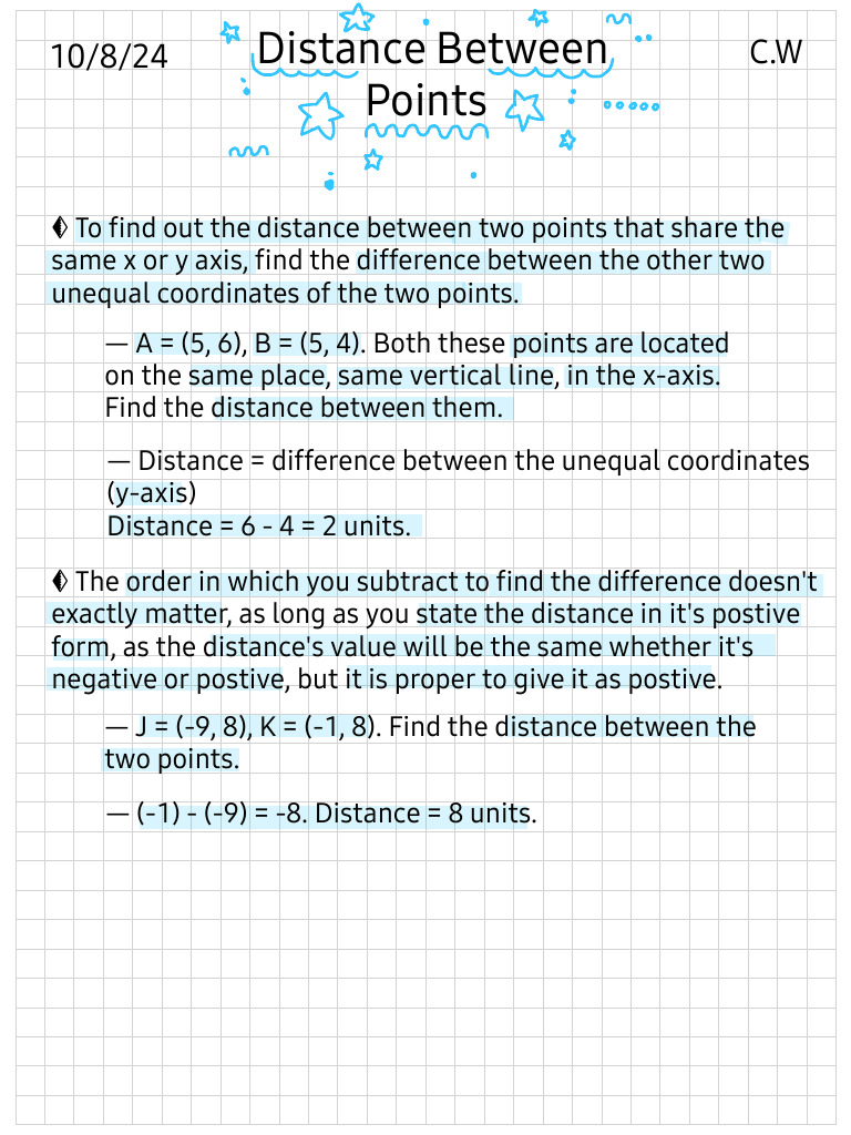 Distance Between Points | PDF