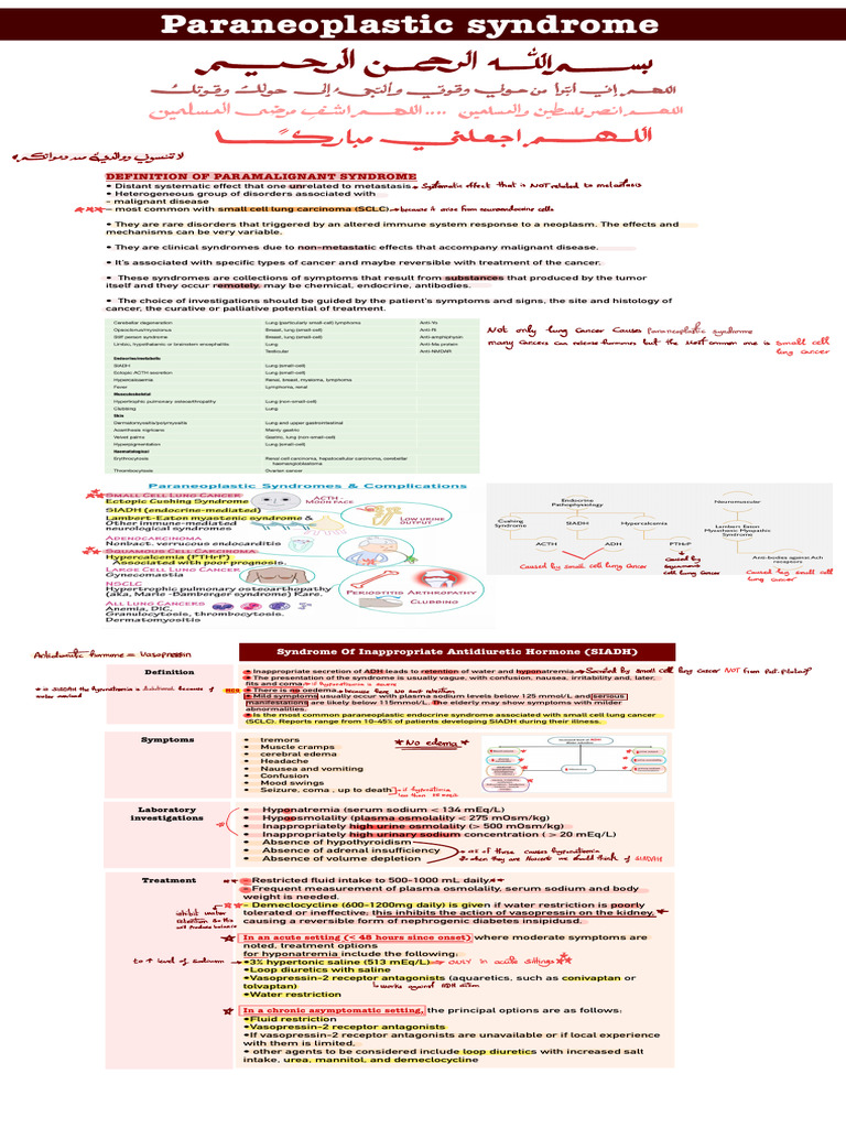Notes, RS11-paraneoplastic Syndrome | PDF | Human Diseases And ...