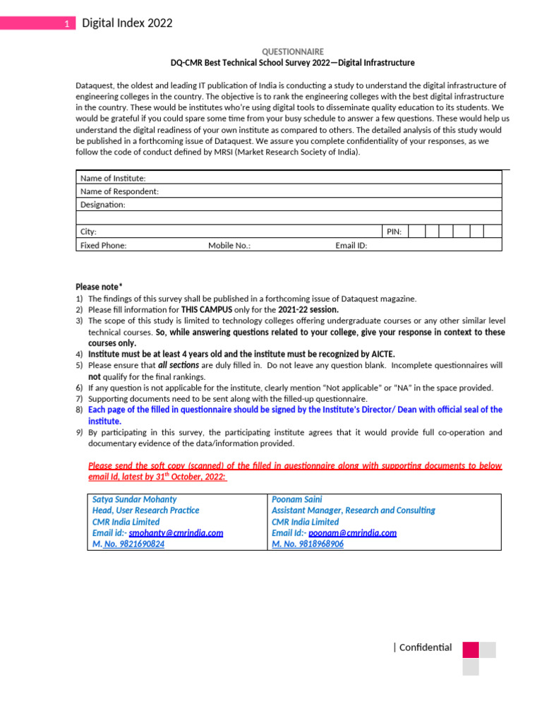 Best Digital Infrastructure Survey 2022 | PDF | Educational Technology ...