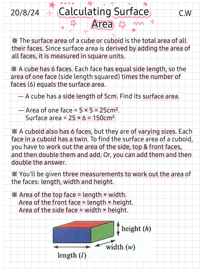 Calculating Surface Area | PDF