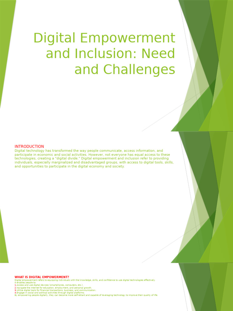 Digital Empowerment and Inclusion | PDF | Empowerment | Social Exclusion