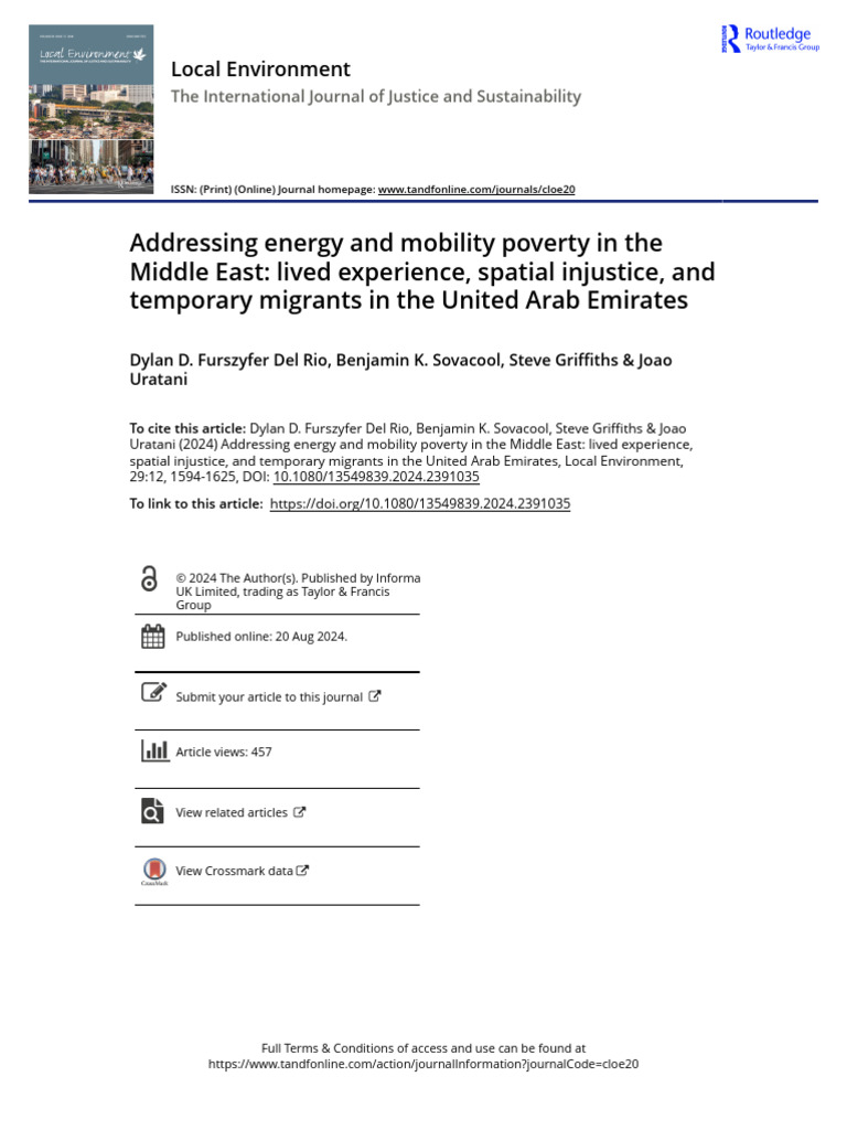 Addressing Energy and Mobility Poverty in the Middle East Lived ...