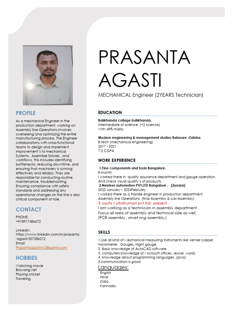 Prasanta Agast Resume11 | PDF | Computing
